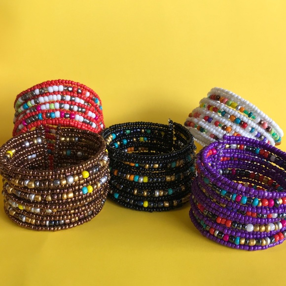 Jewelry | Red Hand Bead Bracelet | Poshmark